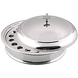Communion Ware 3 Holy Wine Serving Tray with A Lid & 3 Stacking Bread Plate with A Lid - Mirror Finish Stainless Steel