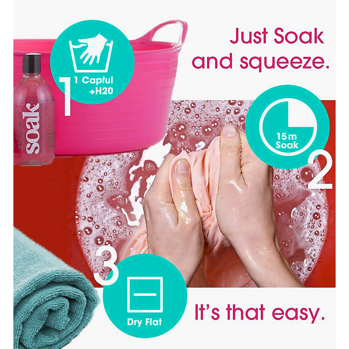 Soak Laundry Soap – No Rinse, Plant Derived Hand Wash Detergent - 90 ml / 3 fl. oz, (Lacey)