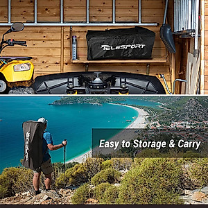 TELESPORT Paddle Boards 11 Foot Long 33 Inch Wide Inflatable Stand Up Paddleboard Blowup SUP Board with Accessories, 350 Pound Weight Capacity, Black