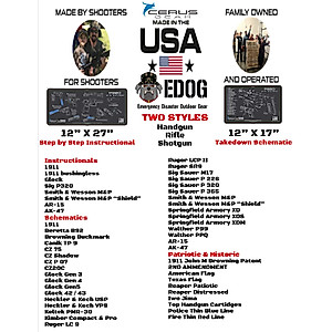 EDOG Georgia State Flag 5 PC Cerus Gear Heavy Duty Pistol Cleaning 12x17 Padded Gun-Work Surface Protector Mat Solvent & Oil Resistant & 3 PC Cleaning Essentials & Clenzoil, Made in The USA