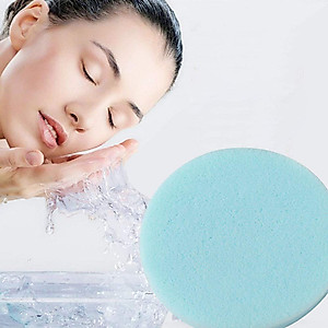 Facial Sponge Compressed,60 Pcs PVA Professional Makeup Removal Wash Round Face Sponges Spa Pads Exfoliating Cleansing for Women,Blue