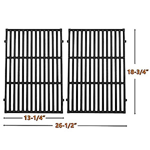 66096 Cast Iron Cooking Grates and 66796 Flavorizer Bars for Weber Genesis II 600 Series Genesis II E-610 S-610 Genesis II LX E-640 S-640 Gas Grills, 11 Pcs Heat Plates Replace for Weber 91611, 66034