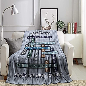 Retirement Gifts for Men Women 2023, Happy Retirement Throw Blanket 50”x60”, Gifts for Retired Dad Mom Grandpa Grandma Coworker Friends Nurse Teacher Doctor, Flannel Fleece Soft Warm Bed Blanket