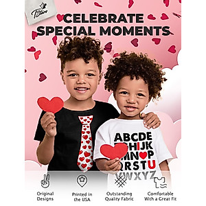 Tstars Dinosaur Heart Boys Valentines Day Shirt Toddler Kids Long Sleeve Shirts 3T Red