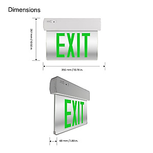 LimoLighting [4 Pack] Next Gen. LED Edge Lit Exit Sign Lighting Green Letter, Mirror Single Face, UL & ETL Listed, Hardwired Emergency Exit Lighting with Battery Back Up, 110 to 347VAC, AGG3402