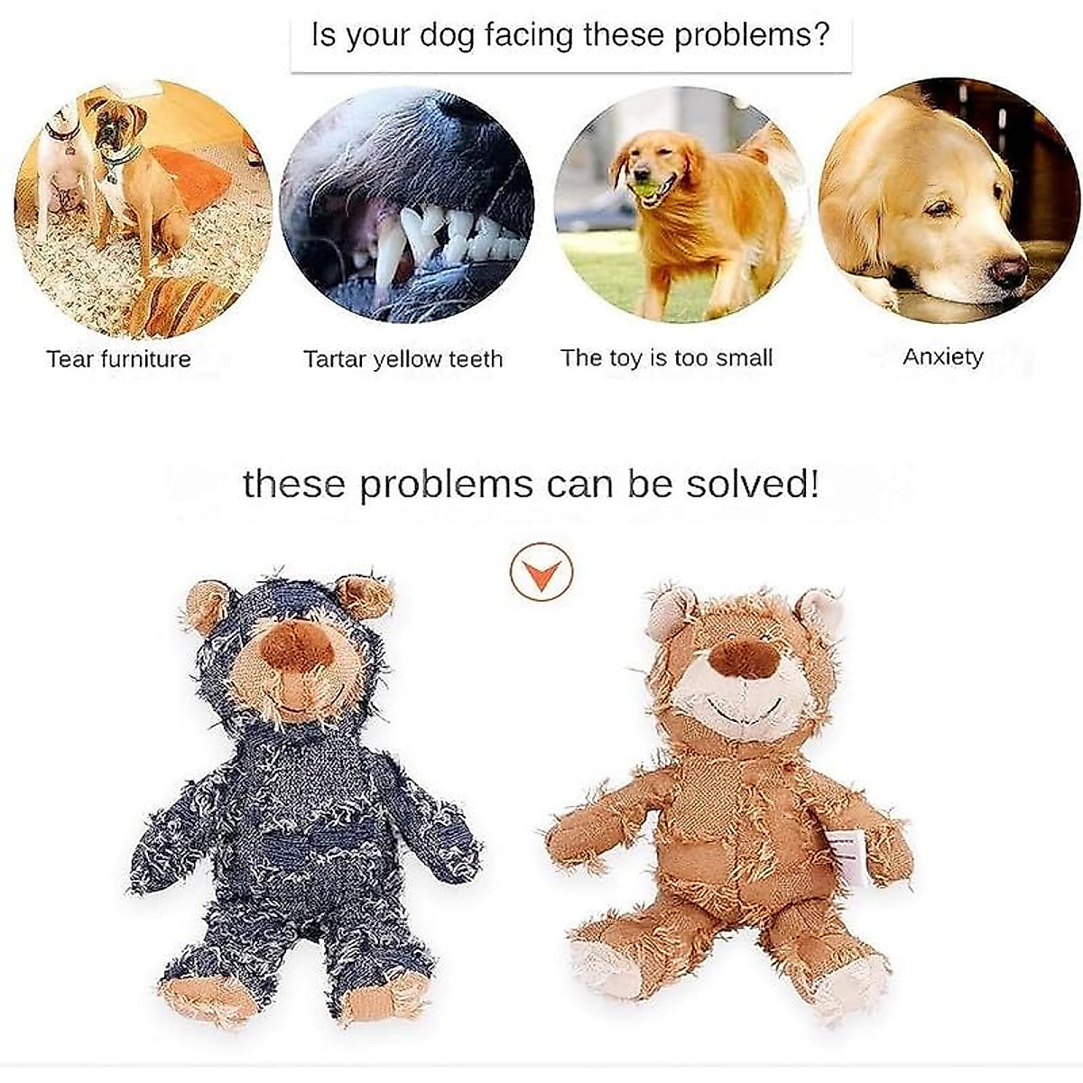 Petsboro Robust Bear | Libiyi Robust Bear | Petsboro Bear | Dotmalls Petsboro Robust Bear | Pets Boro Robust Bear | Indestructible Robust Bear Dog Toy | 2023 Newest Dog Animals Chew Toy (S, 2-purple)