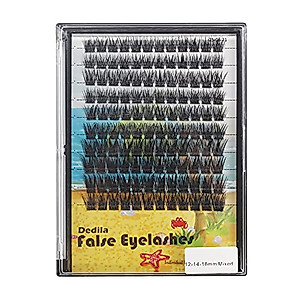Dedila Large Pack Cluster Eyelash Extensions D Curl Wide Stem Mixed 10-12-14-16mm /12-14-16mm/14-16-18mm Individual False Eyelashes Dramatic Volume Eye Lashes Set (mixed 12-14-16mm)