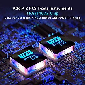 Fosi Audio BT20A-S Bluetooth 5.0 Stereo Audio 2 Channel Amplifier Receiver Mini Hi-Fi Class D Integrated Amp 2.0 CH for Home Speakers 100W x 2 with Bass and Treble Control TPA3116 (with Power Supply)