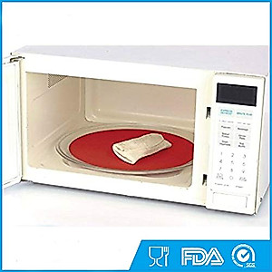 Microwave Mats 2 Pack Non-Stick Silicone Oven Mat Turntable Mat 12" Diameter,Red