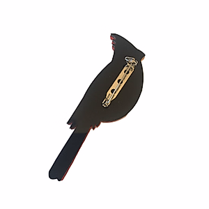 Generic Bird Brooch Pin for Women and Men, Acrylic Cardinal Red Bird Christmas Pin with Glitter, Winter Bird Jewelry for the Holidays