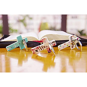 The Cross Cell Phone Ring Universal 360 Degree Rotation and Swivel Head Finger Grip Phone Holder Design with Bible Words (Pink)