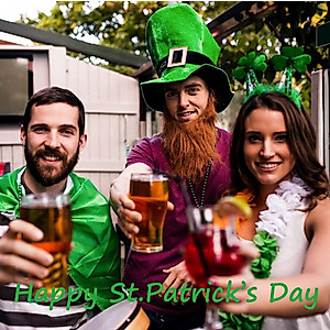 KOLONAMS St.Patrick's Day Headbands Green Shamrocks Hairband with Sequins Glitter Irish Hair Hoop Hat Parade Party Costume Hair Accesories for Saint Patrick's Party Favor Gift Cosplay