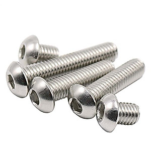 M5 x 30mm Button Head Socket Cap Screws,Pack 20-Piece,Stainless Steel,Full Thread,Metric