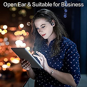 Open Ear Headphones Wireless Bluetooth, Air Conduction Earbuds Bluetooth 5.3 For Sports, 20h Playtime Touch Control Headset For Running, Cycling, Hiking, Driving，Earphones Gift for Men Women(Black)