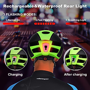 Shinmax Adult Bike Helmet,Bicycle Helmet with Removable Magnetic Goggles & USB Rechargeable Light Specialized Road Mountain Bike Helmet Adjustable Size Ultralight Cycling Helmet Men Women SM-T88