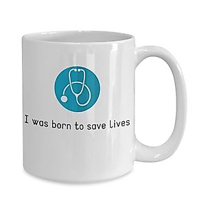 momima Stethoscope Mug I Was Born To Save Lives White Coat Ceremony Gifts For Medical