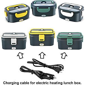 Andmenow 12/24V/Car Use, 110V Home/Office Use Portable Electric Heating Bento Box Power Cable/Electric Lunch Box Power Cord