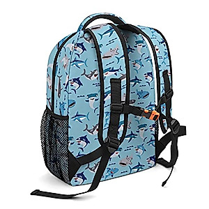 Mrokouay Custom Kid Backpack Cute Shark Personalized School Bookbag with Your Name, Customization Casual Bookbags for Student Girls Boys