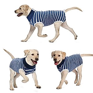 Dog Recovery Suit Cats Bodysuits for Abdominal Wounds Recovery Shirt for Male Female Pet Surgical Snugly Suit After Surgery Anti-Licking Dog Onesies, Substitute E-Collar & Cone Large