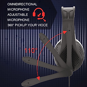 Gaming Headset PC Headphones for Xbox One PS4 PS5 Computer Laptop Tablet Smartphones with Microphone - A9Plus Black White