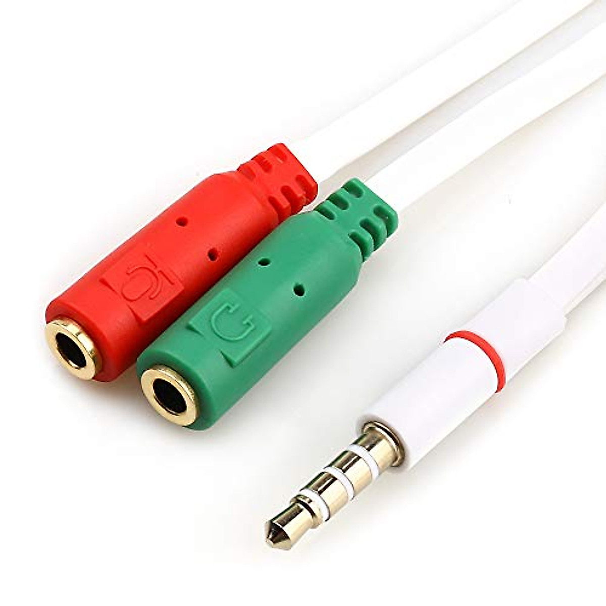 3.5mm Combo Audio Adapter Cable for PS4,Xbox One S,Tablet,Mobile Phone,PC Gaming Headsets and New Version Laptop (3.5mm TRRS Male to Dual 3.5mm TRS Female)