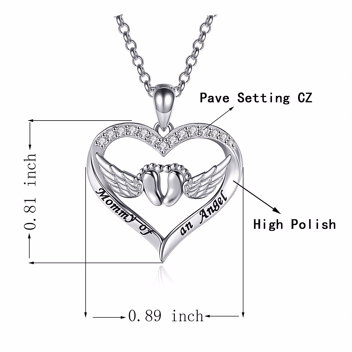 Miscarriage Necklace Loss of Pregnancy Rings 925 Sterling Silver Infant Loss Mommy of an Angel Memorial Jewelry Sympathy Gift for Women Mom (necklace miscarriage)