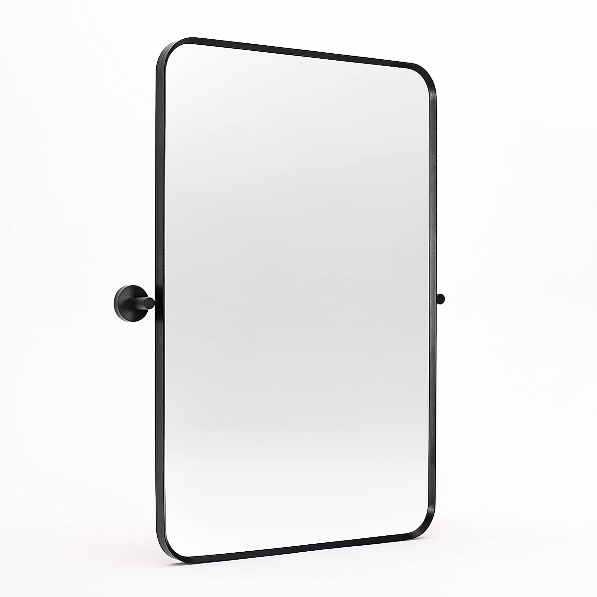 Minuover 20" x 30'' Pivot Rectangle Bathroom Mirror Tilting Beveled Black Metal Framed Vanity Mirrors for Wall (20" x 30", Matte Black)