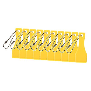 KONTONTY 50 Pcs Scraper Ticket Scratcher Tools Scraper for Pottery Tickets Scraper Tool for Ticket Scratcher Key Ring Scratching Tools Handy Scraper Yellow Plastic