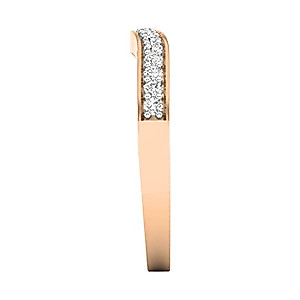 Dazzlingrock Collection Round White Diamond Contour Enhancer Band for Women (0.20 ctw) in 10K Rose Gold, Size 4