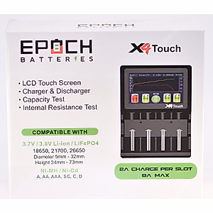 Epoch X4 Touch - LCD Touch Screen 4 Bay Lithium ion Battery Charger