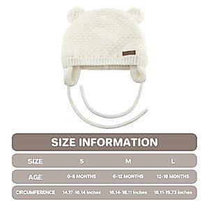 Duoyeree Kids Baby Hat Soft Warm Cable Knit Beanie Toddler Girl Fall Winter Hats (White and Pink, 6-12 Months)