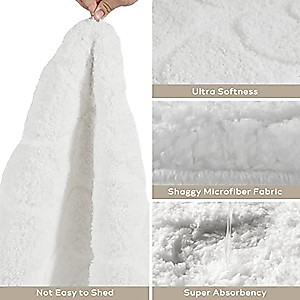 Ashler Bathroom Rug, Cobblestone Bath Rugs, Microfiber Bath Mat, Soft Absorbent Bath Carpet, Non-Slip Shower Mats, Machine Washable Pebbles Bathroom Mats, 17X24 in, Off White