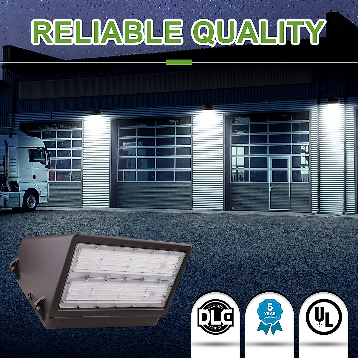 80W LED Full Cutoff Wall Pack with Dusk to Dawn Photocell, IP65 UL DLC Approved 11200LM 5000K - Replace 250-300W MH/HPS, Dark Sky Compliant Full Cut-Off Wall Light