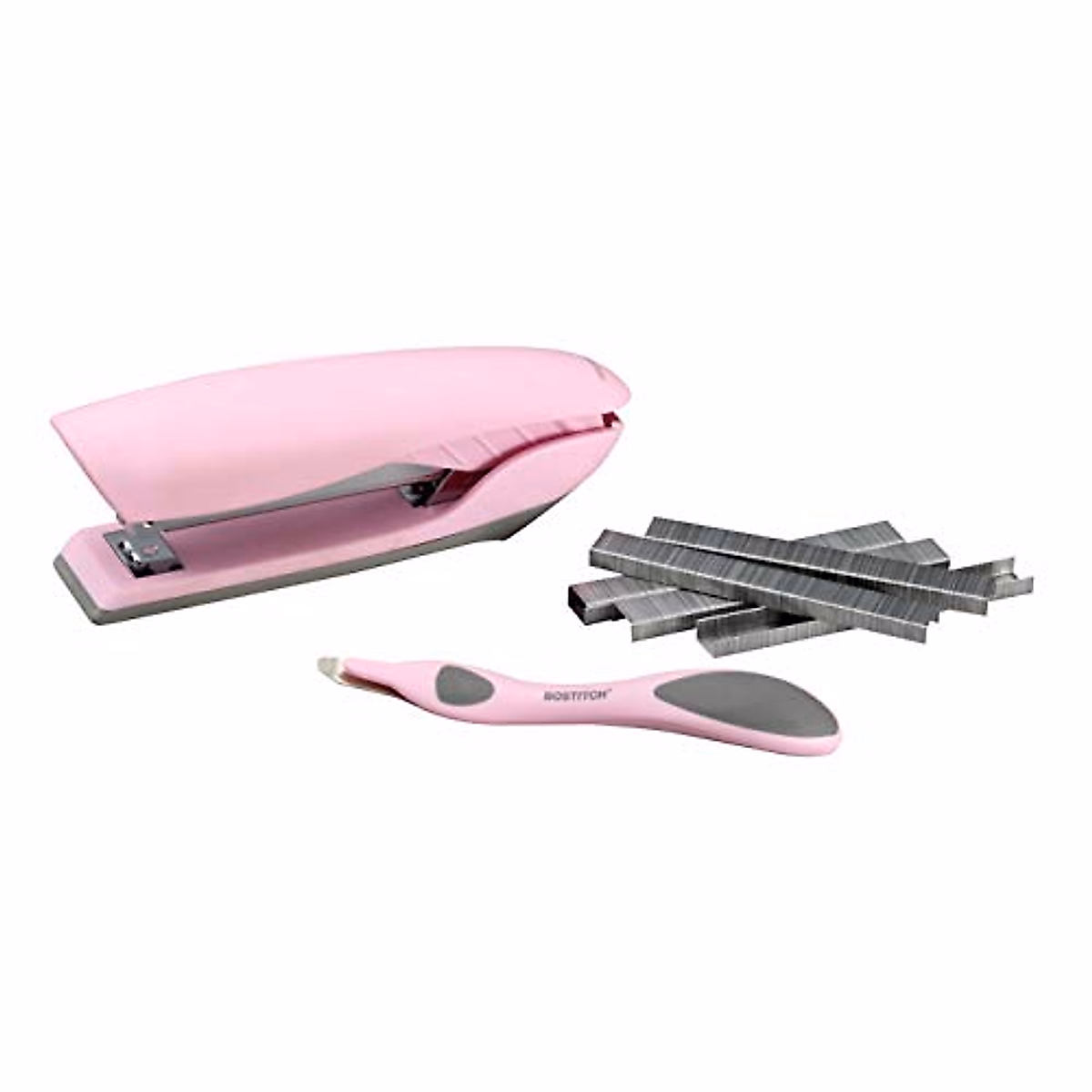 Bostitch Office Velvet No-Jam Stapler Value Kit, Includes Staples and Magnetic Staple Remover, Pink (B326-PP-VLT-PNK) (BOSB326PPVLTPNK)