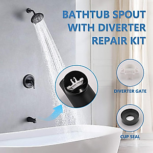 PROOX Cup Seal & Diverter Gate, Bathtub Spout with Diverter Repair Kit, Tub Spout Replacement Parts