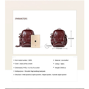 Cute  Purse Backpack for Women Genuine Leather Fashion Multipurpose Design Handbags and Casual Travel Shoulder Bag Medium  (Brown)