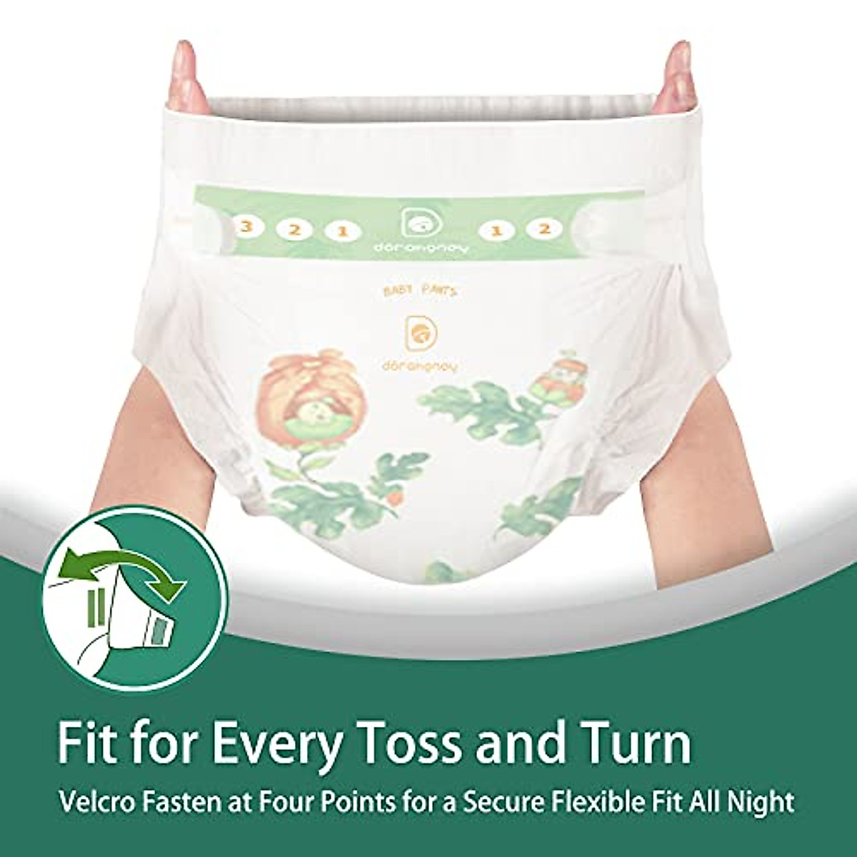 Dorahoney Baby Diapers Size M (12-18 lb),142 Count Disposable Baby Diapers, Soft and Breathable Diapers for Newborn, Skin-Friendly and Unscented Protection