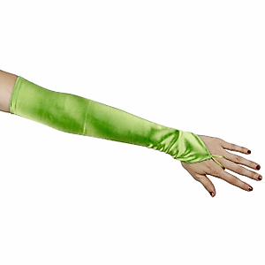 Dancing with the Moon Fingerless Satin Opera Length Glove in Assorted Colors Greatlookz Colors: Bright Spring Green