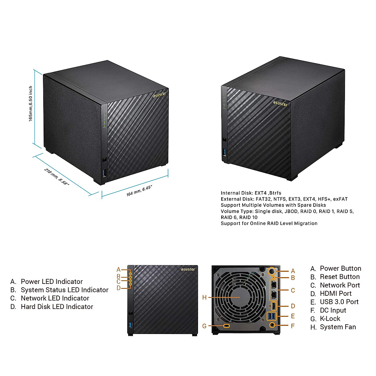 ASUSTOR AS3204T 4-Bay INTEL Quad-Core NAS