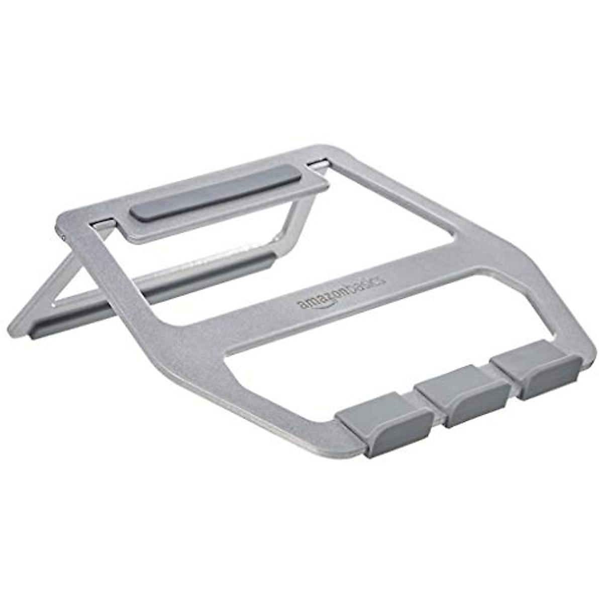 Amazon Basics Aluminum Portable Foldable Support Stand for Laptops up to 13 Inches, Silver