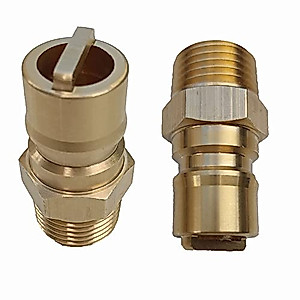 HHXS 1/2" Natural Gas Quick Connect Disconnect Kit with Male Insert Plug Solid Brass 1/2 inch Natural Gas Propane Fitting Connector