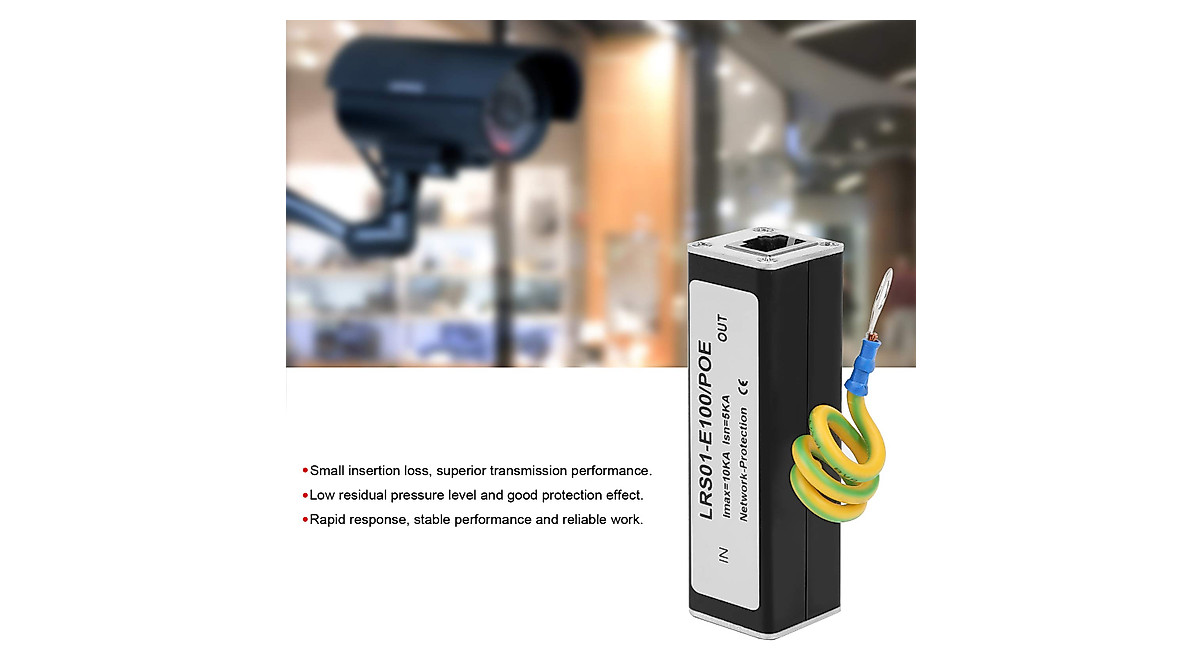 Hopcd POE Ethernet Surge Protector - Network Lightning Arrester
