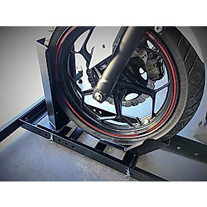 MaxxHaul 70271 Adjustable Motorcycle Wheel Chock Stand Heavy Duty 1800lb Weight Capacity