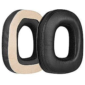 Geekria QuickFit Protein Leather Replacement Ear Pads for Astro A40 TR A50 Headphones Earpads, Headset Ear Cushion Repair Parts (Black)