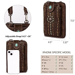 Montana West Crossbody Cell Phone Purse For Women Western Style Cellphone Wallet Bag Travel Size With Strap PHD-103CF-A