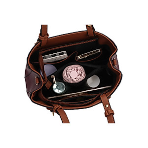 MKF Collection Tote Bag for Women, Vegan Leather Top-Handle Handbag Crossover Purse