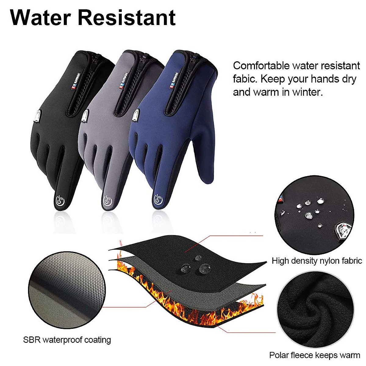 GORELOX Winter Gloves for Men Women,Cold Weather Thermal Glove Windproof Water Resistant,Keep Warm Touch Screen Gloves for Cycling Running Driving