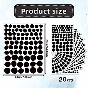 Colarr 1600 Pcs Black Polka Dot Wall Decals Boho Irregular Wall Stickers Vinyl Circle Wallpaper Stick and Peel for DIY Baby Kids Nursery Bedroom Living Room Bathroom Classroom Playroom, Black