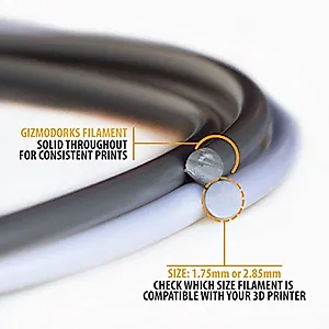 Gizmo Dorks Hips Filament for 3D Printers 1.75mm 5kg, Gray