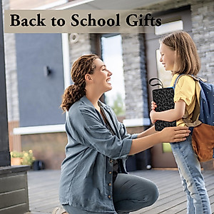 WOBAGMEN Large Pencil Case with Handle Cute Print Pencil Bag Mutifunctional Pencil Pouch Stationery Bag (Black Leopard)